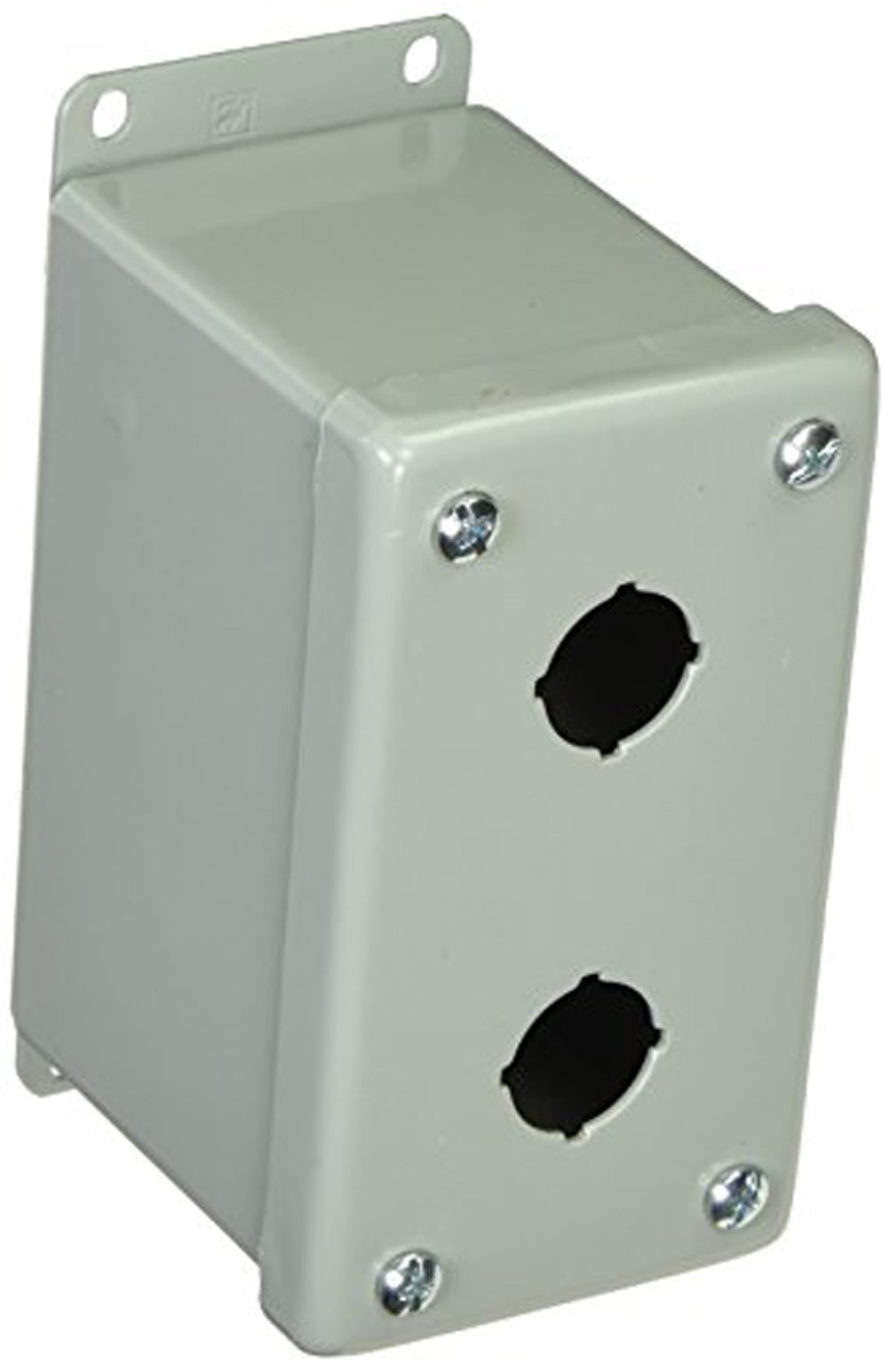 Hoffman E2PBGXM Enclosure for 2 22.5 mm Pushbuttons, Steel, Gray ...
