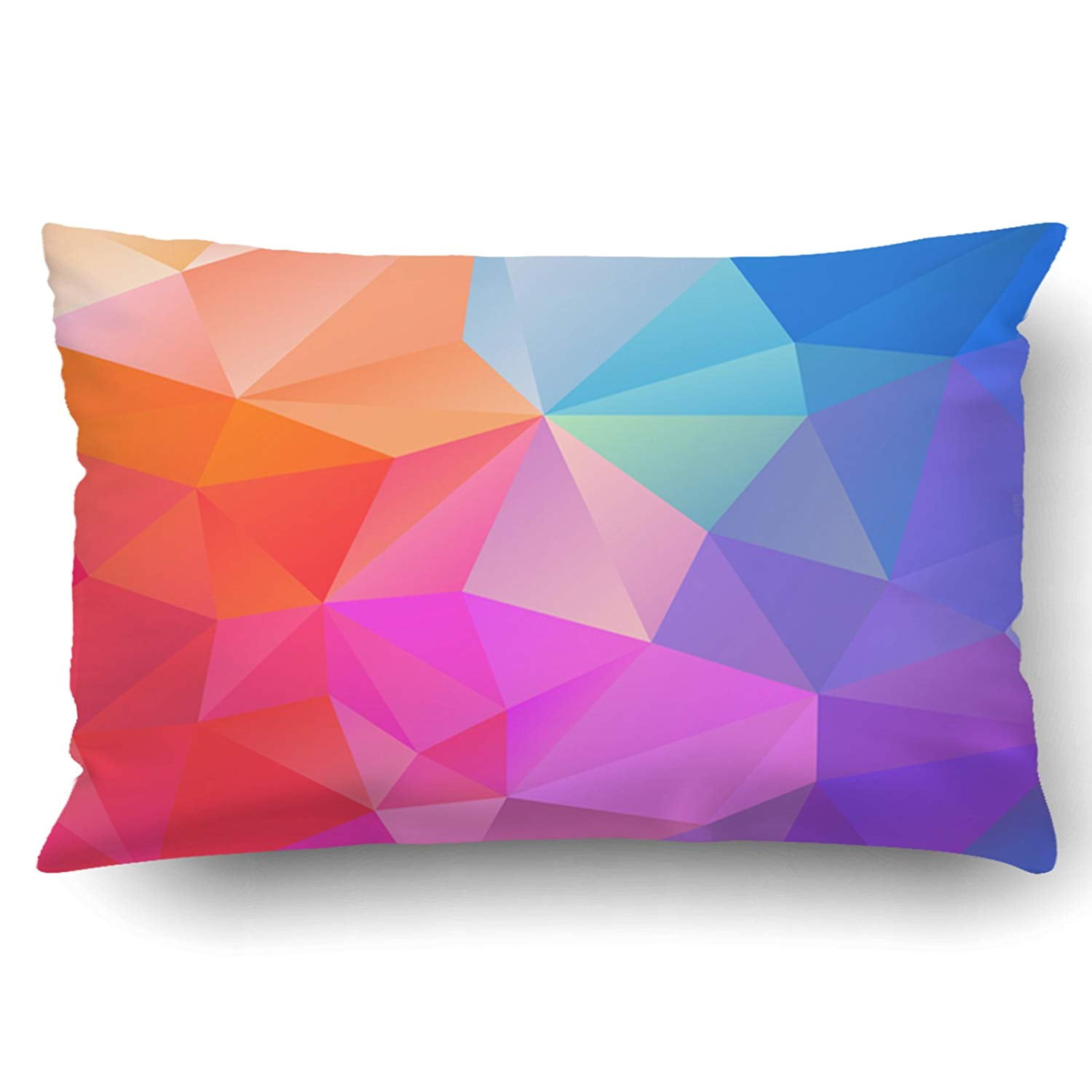ARTJIA Abstract Irregular Polygon With Triangular In Neon Blue Pink ...