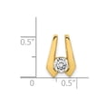 14k Solid Yellow Gold VS 4.5mm Diamond Slide Pendant Necklace for Women ...