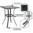 Patio Bar Table, Outdoor Bar Height Bistro Table with Umbrella Hole ...