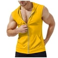 Mens Workout Hooded Tank Tops 2 Pack Zip Up Sleeveless Gym Shirts