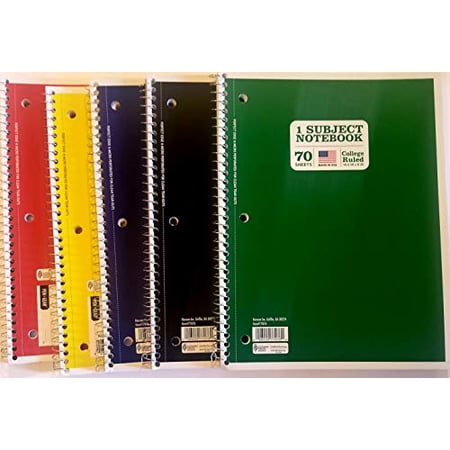 Back to School College Ruled 1 Subject Spiral Notebook 70 Sheets 10.5 ...
