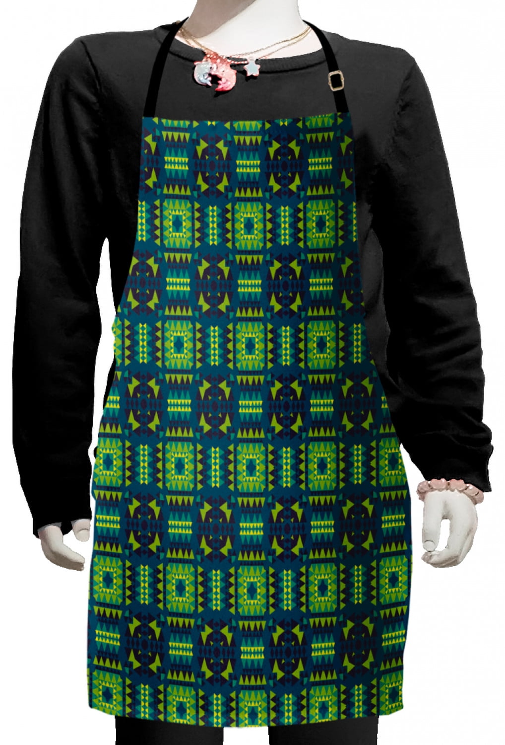 Abstract Kids Apron, Tribal Geometric Pattern with Triangle Rhombus and ...