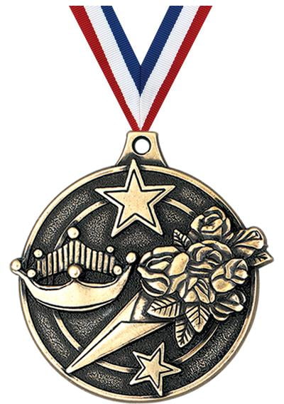 Beauty Medals, 2" Gold Diecast Beauty Medal Award 100 Pack - Walmart.com