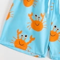 Boys Swim Trunks Matching Swim Cap with Cute Cartoon Crab Print Casual ...