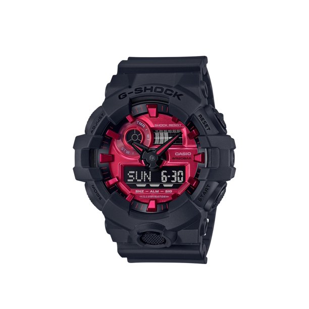 Casio - Casio G-Shock GA700 Red Metallic Front Button Analog Digital ...