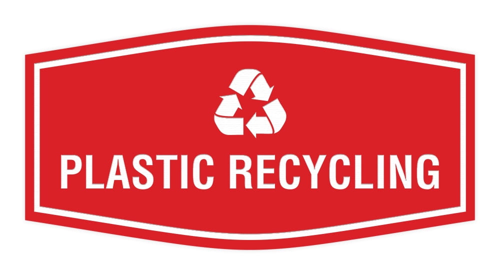 Fancy Plastic Recycling Sign (Red) - Large - Walmart.com