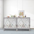 LHYY Storage Cabinet With Mirror Trim And Diamond Shape Design Spliced ...