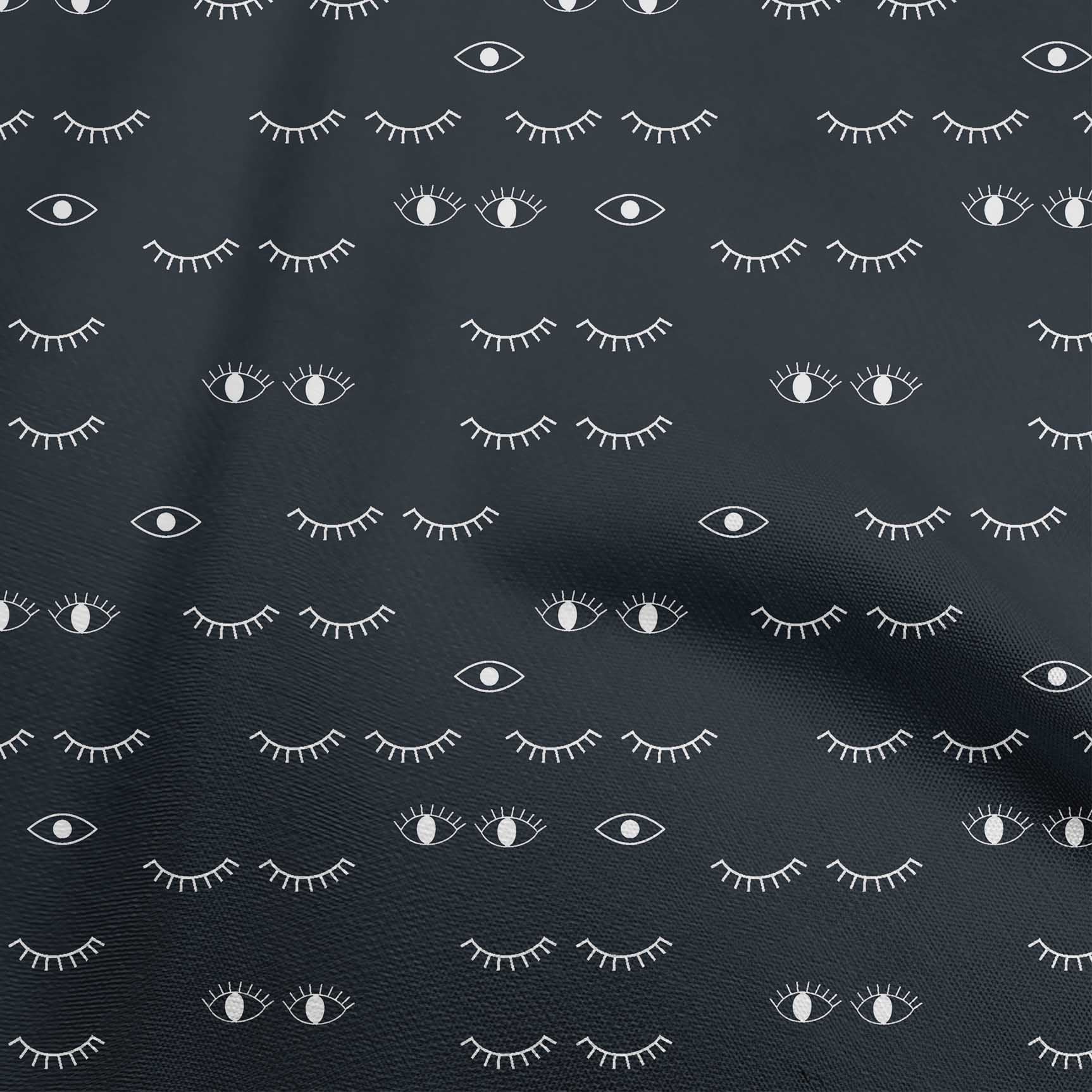 oneOone Cotton Poplin Black Fabric Eye Print Sewing Material Print ...