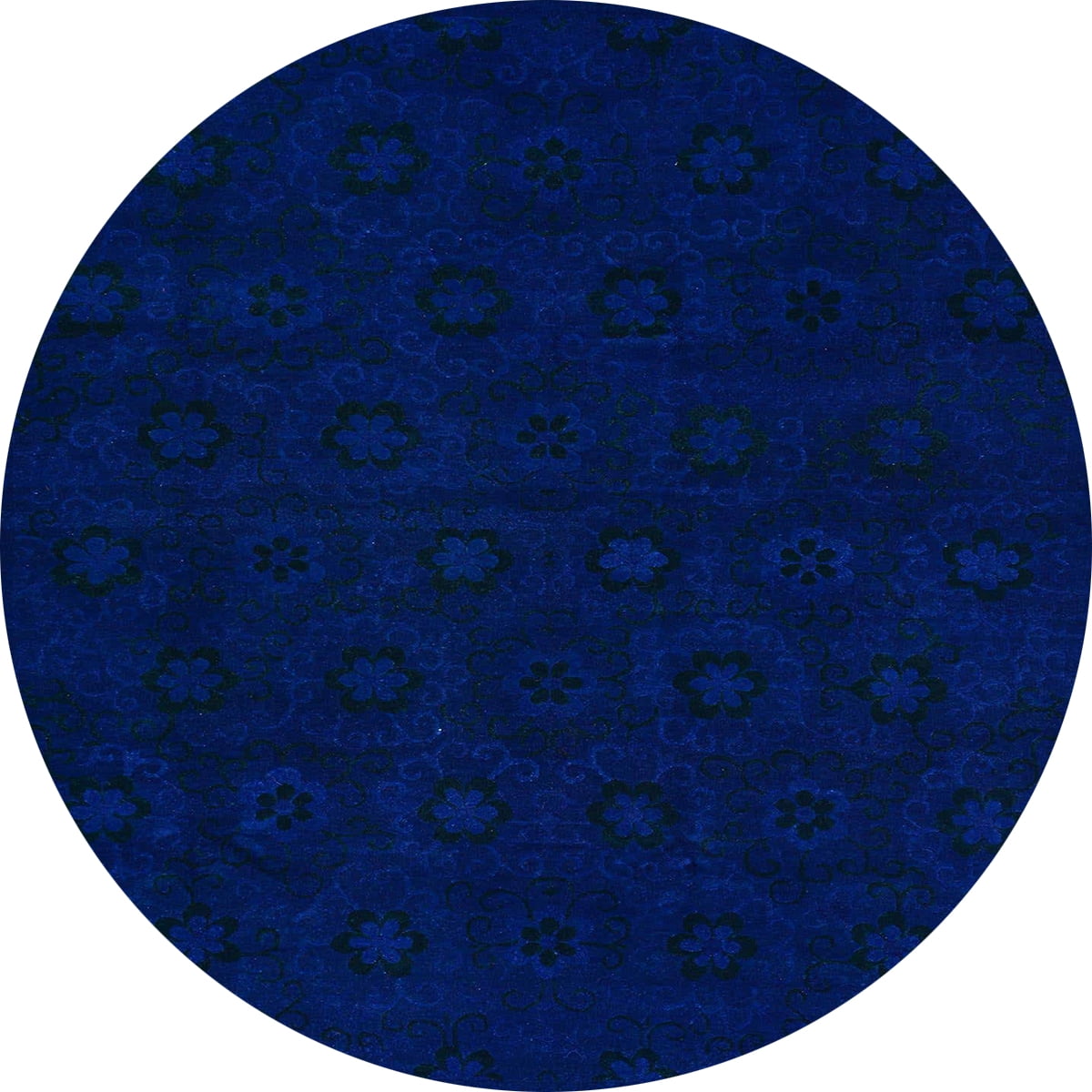 Ahgly Company Indoor Round Abstract Blue Abstract Area Rugs, 6' Round ...