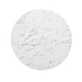 Modway Lippa 40" Round Artificial Marble Dining Table in Black White ...