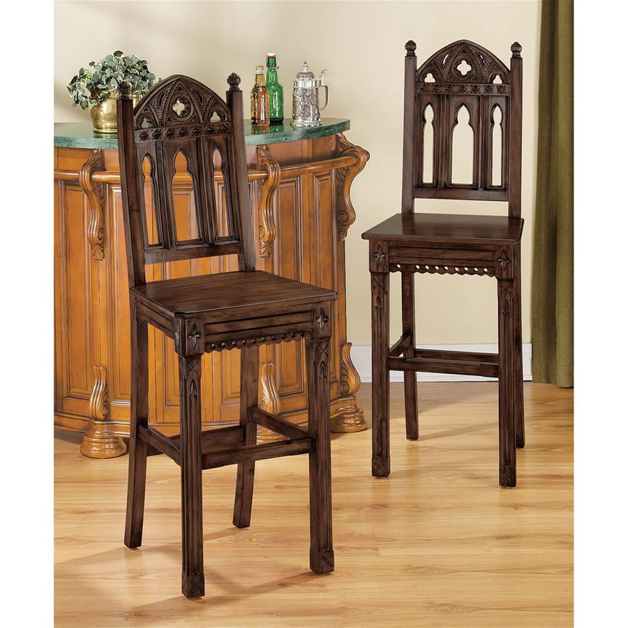 Design Toscano Sudbury Gothic Hardwood Bar Stool - Walmart.com