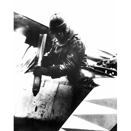 German World War I Aviator Dropping A Bomb Somewhere On The Western ...