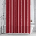 Classic Red Lines Shower Curtain, Modern Vertical Stripes Waterproof ...