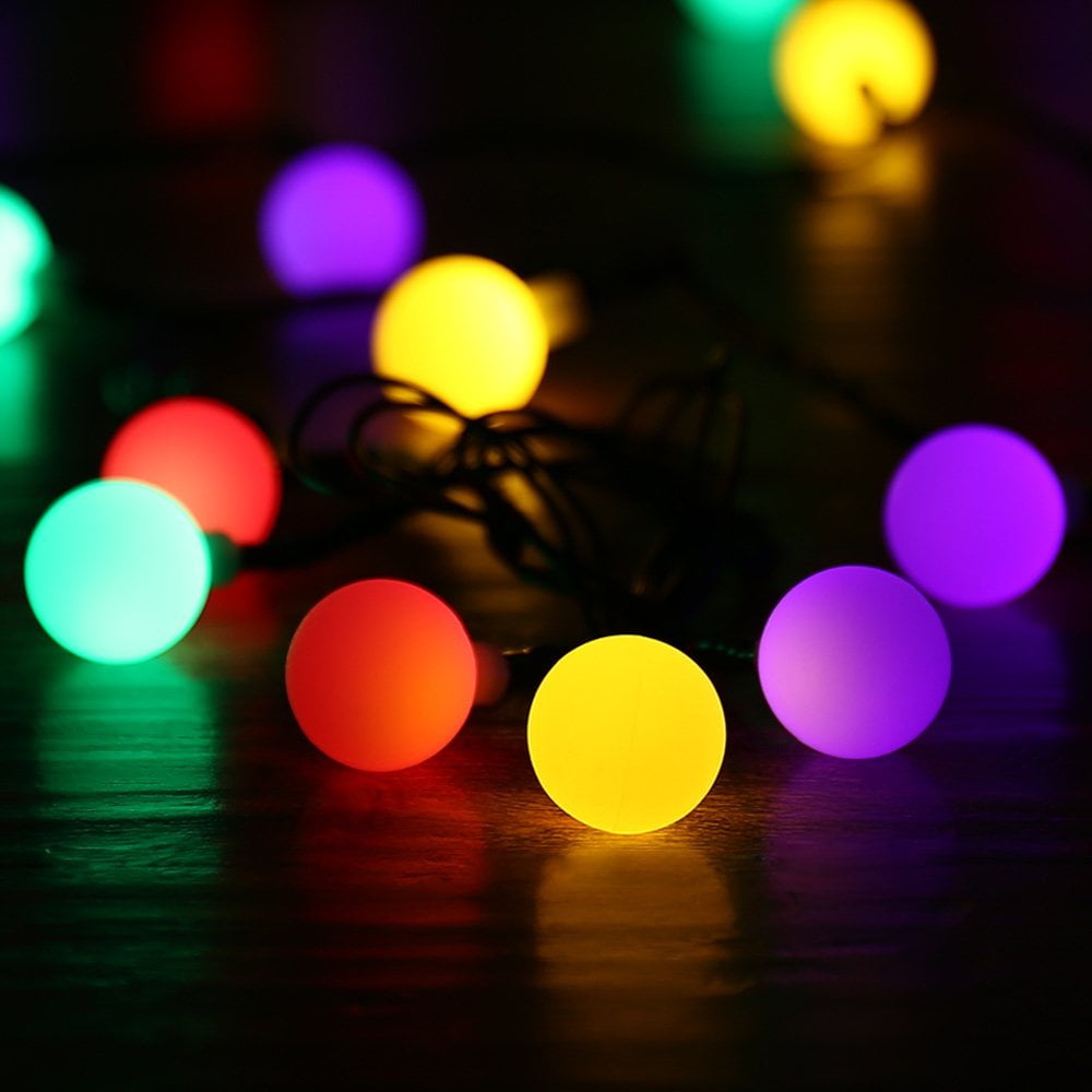 LUCKLED Globe Solar Powered String Lights, 21ft 50 LED Fairy Ball LED ...