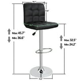 ZENY, Height Adjustable Home Bar Stool Set, 2pk, 360-Degree Swivel ...