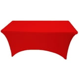 Gowinex 6ft Red Rectangular Spandex Tablecloth for Banquet and Long ...