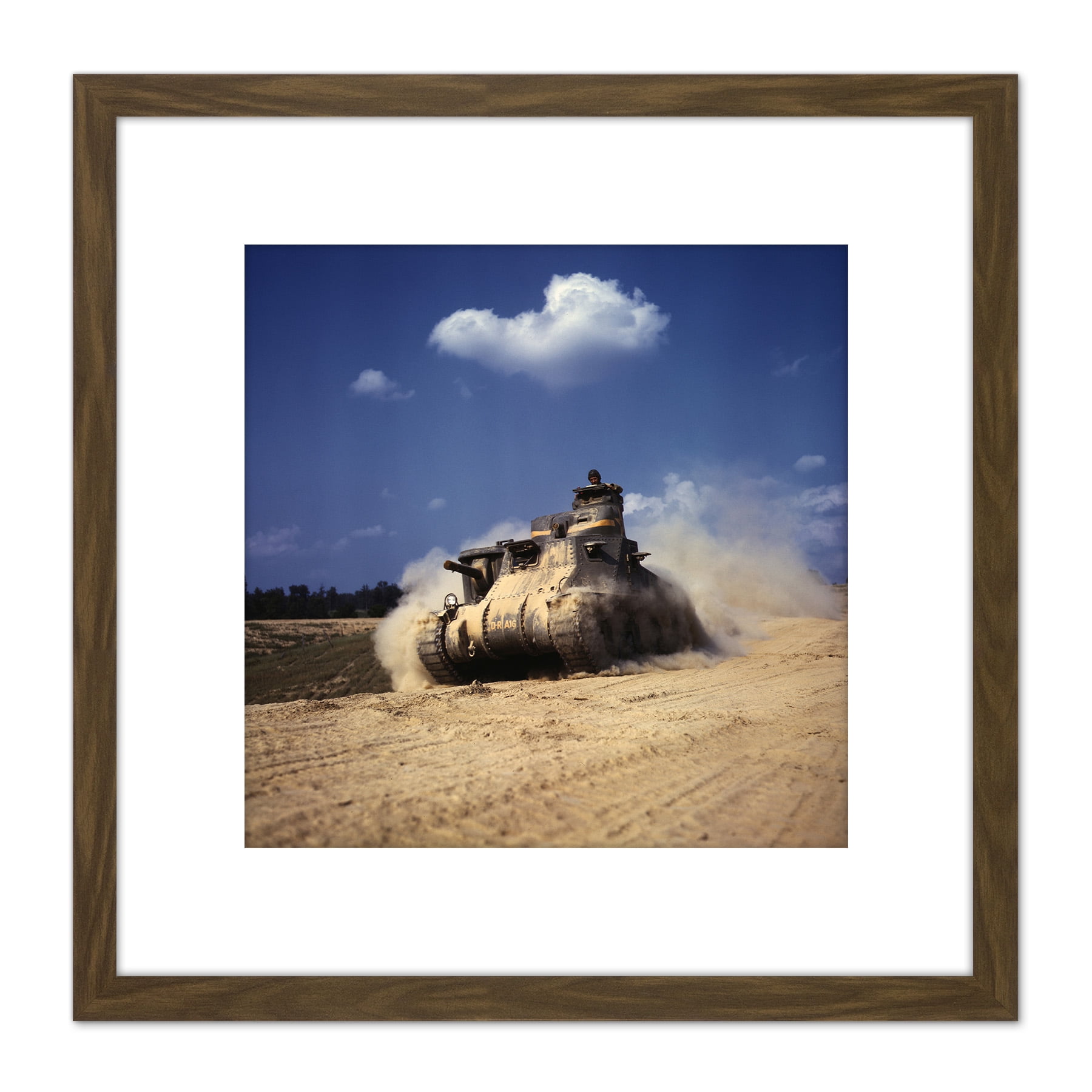 Palmer WWII US Army Tank M3 In Action Fort Knox 8X8 Inch Square Wooden ...