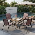 Hommoo Modern Outdoor Patio Chairs Set of 2, Breathable Fabric, Heavy ...