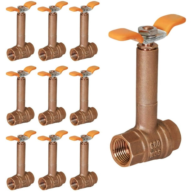 Midline Valve 47556-10 Premium Brass Ball Valve, Long Bonnet with T ...