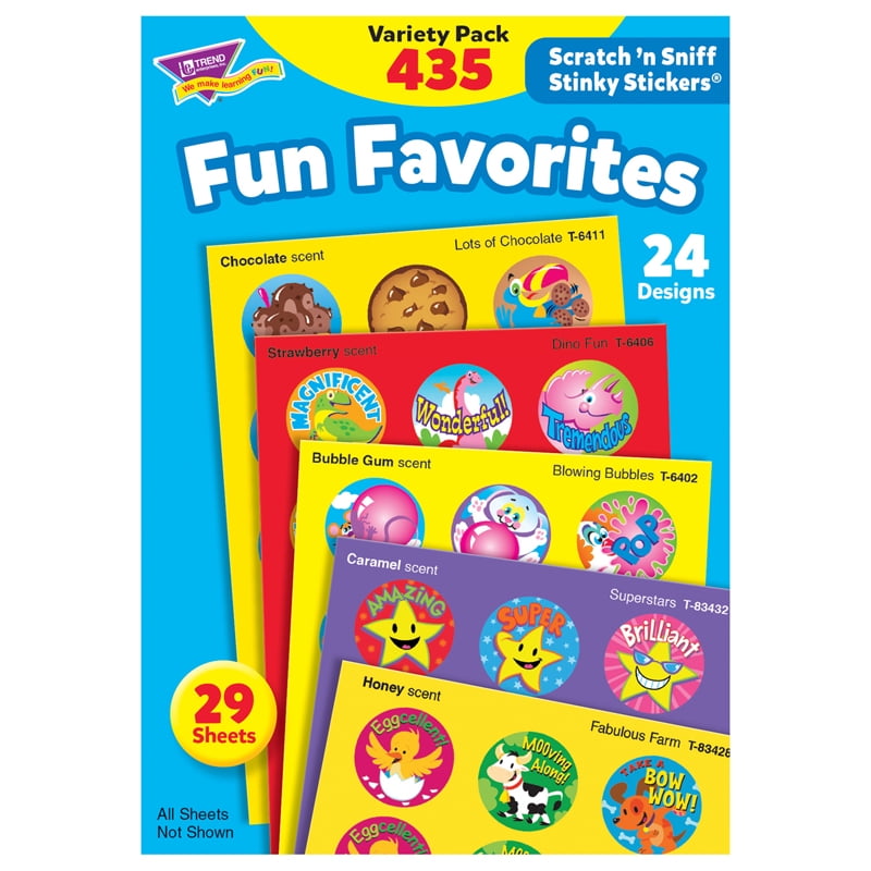 Fun Favorites Stinky Stickers Variety Pack, 435 ct | Bundle of 10 Packs ...