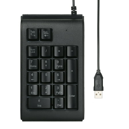 USB Wired 19 Keys Mechanical Mini Numeric Keypad with LED Backlight ...
