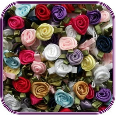 Offray Embellishment, Small Ribbon Hand Made Rose Accessory, 40 Count ...