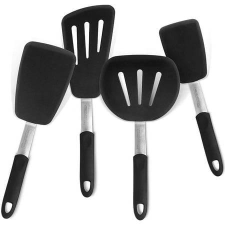 ZC5HAO 4-Piece Silicone Spatula Turner Set, Large Spatulas Silicone ...
