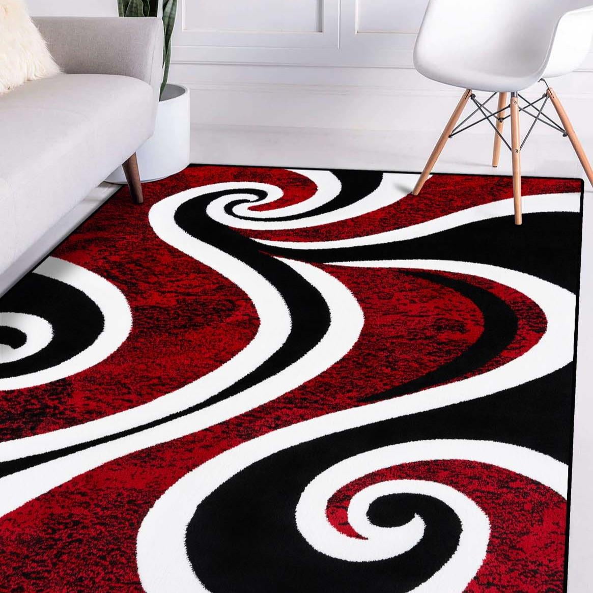 Luxe Weavers Red Swirls Modern Abstract Area Rug 8x11 - Walmart.com