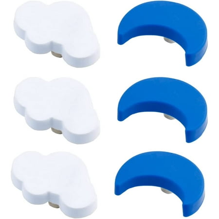 HEIBIN 6 Pieces Cabinet Knobs Soft Drawer Knobs Moon Cloud Knobs Door ...
