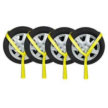(4 Pack) 2" x 8' Car Tie Down Lasso Ratchet Strap with Chain Anchor ...