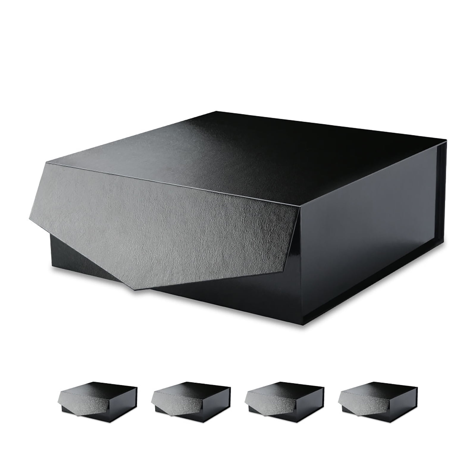 PKGSMART Gift Boxes, 5 Large Black Magnetic Gift Boxes with Lids ...