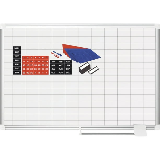 MasterVision, BVCCR0630830A, Platinum Pure 1"x2" Grid Planning Board, 1 ...