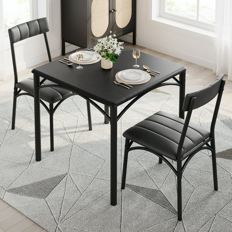 Black square table and chairs store