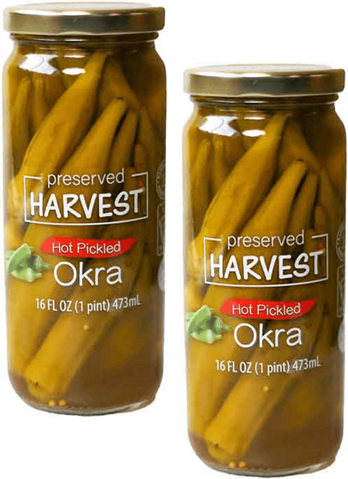 Preserved Harvest Hot Pickled Okra, 16 oz. Pint Jars, 2-Pack - Walmart.com