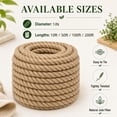 Twisted Manila Jute Rope (1 Inch x 10 Feet) Natural Thick Hemp Rope for ...