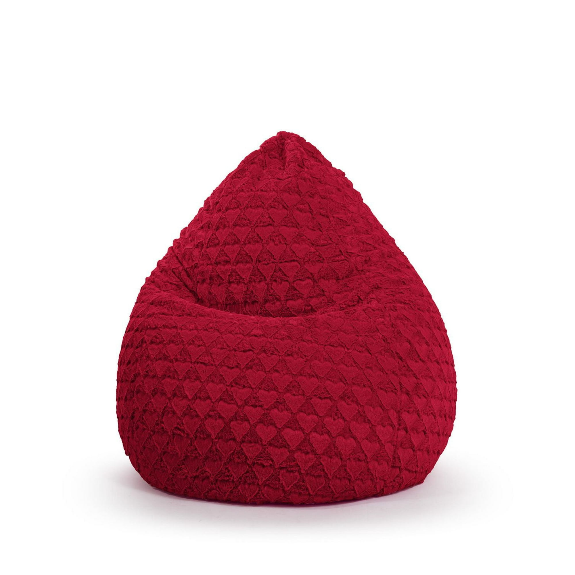 Click here for Gouchee Home Fluffy Hearts Xl Red Faux Fur Bean Ba... prices