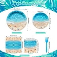 100 Pieces Beach Party Tableware Set – Ocean Wave Disposable Plates ...