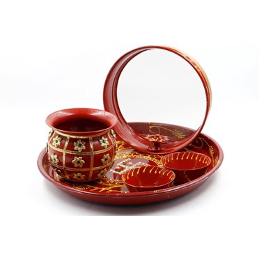 Kalsa Parai Puja Accessory Gifts Pooja Thali Om Gayatri Mantra Brass ...