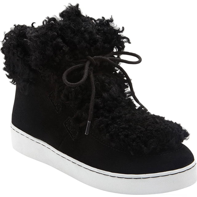 Women's Vionic Oak Ankle Boot Black Suede/Shearling 7 M - Walmart.com