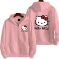 Hello Kitty Pink Women Zipper Hoodie Jacket Spring Autumn Casual Men ...