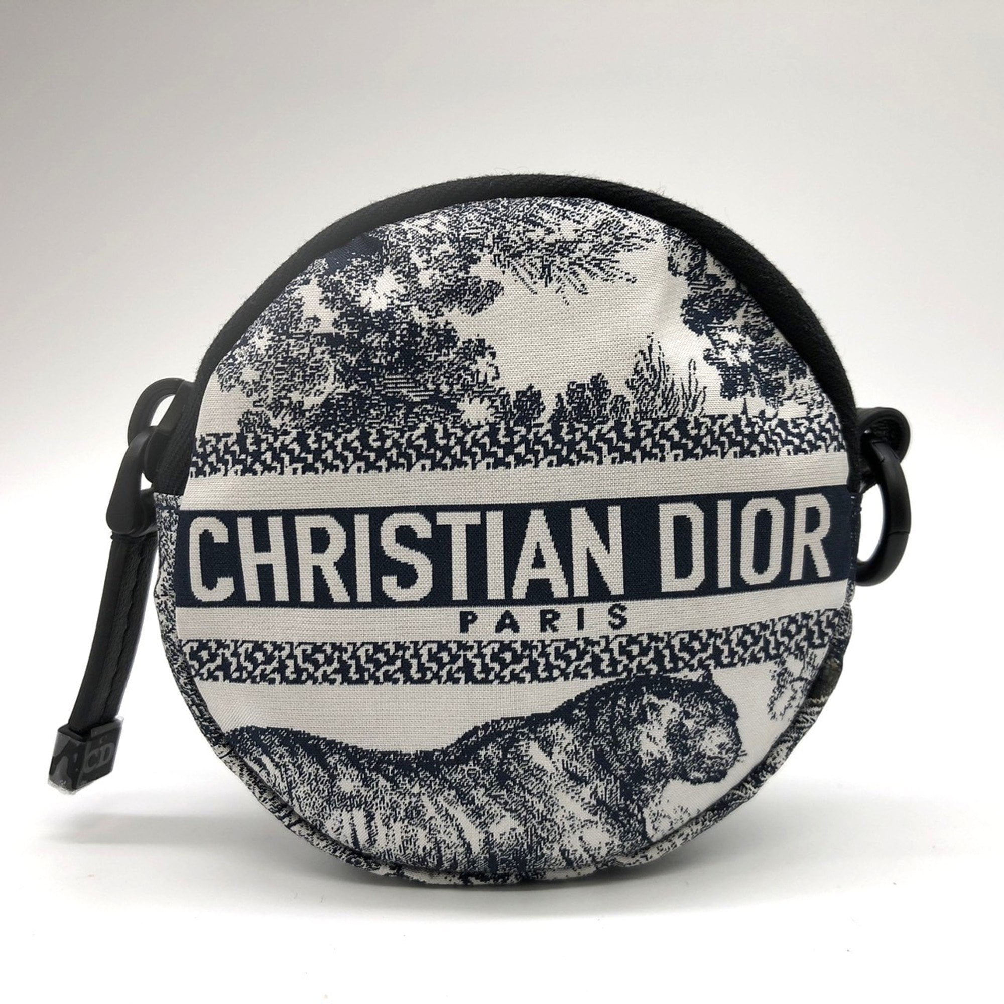 Pre-Owned Christian Dior Coin Case White Blue Tiger Fabric Women's ...