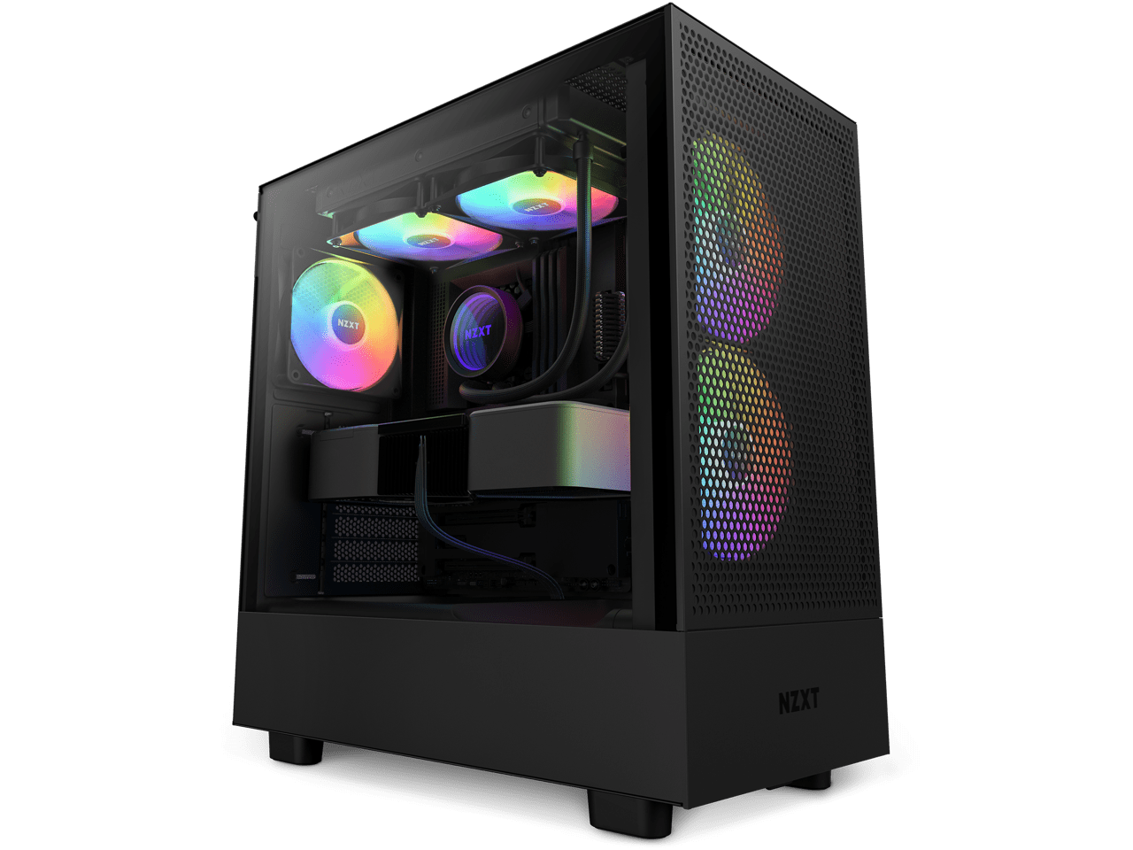NZXT H Series H5 (2023) Flow RGB Edition ATX Mid Tower Chassis Black ...