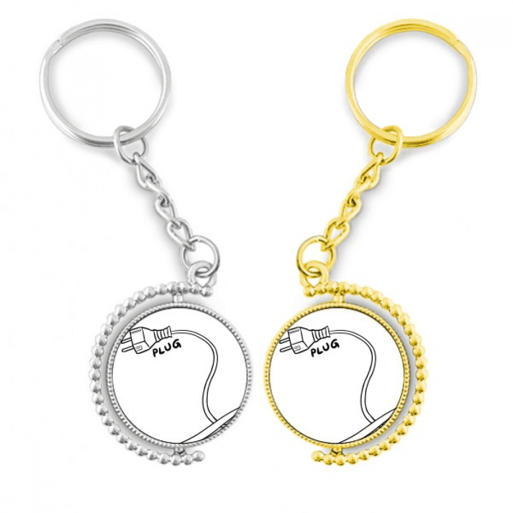 Plug Line Hand-drawing Paint Rotating Rotating Key Chain Ring Accessory ...