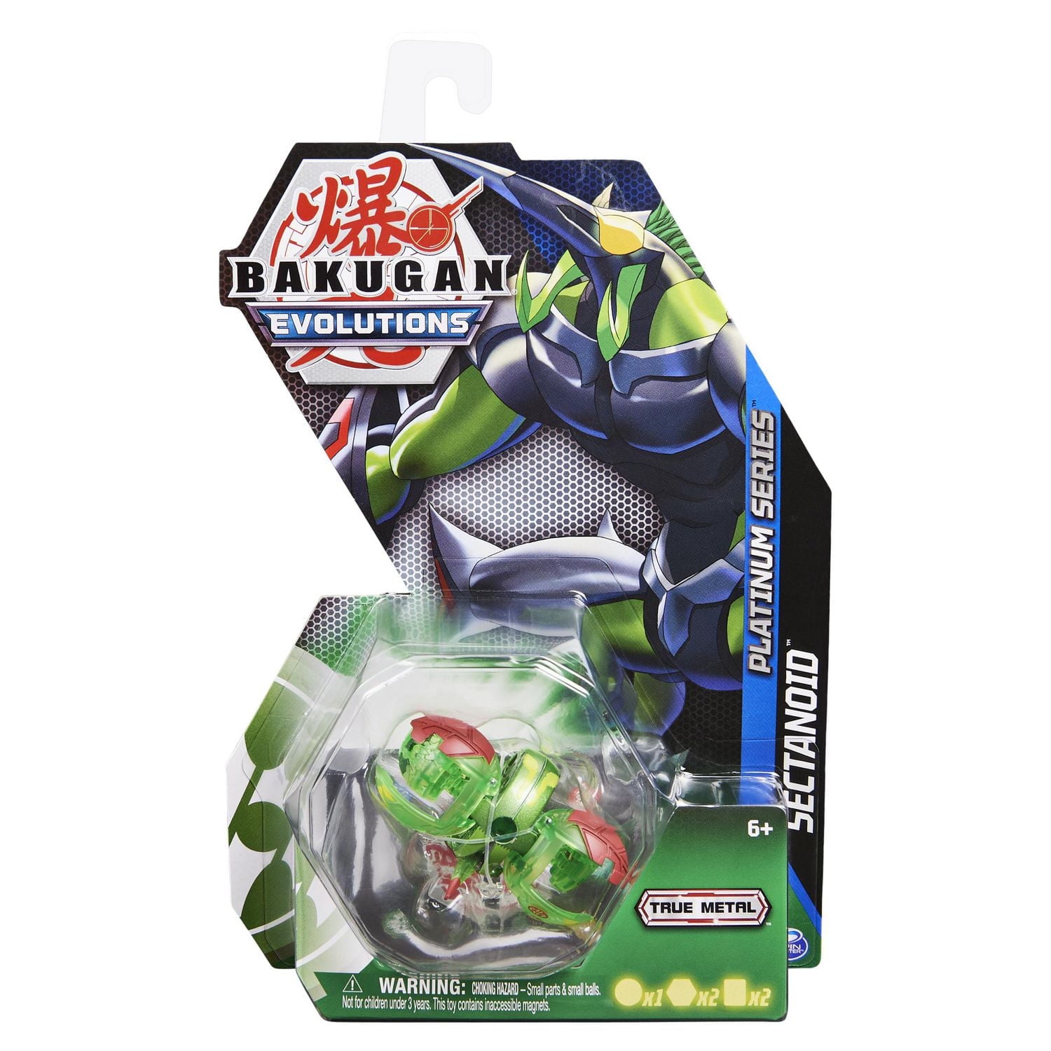 Bakugan Evolutions, Sectanoid (Green), Platinum Series True Metal ...
