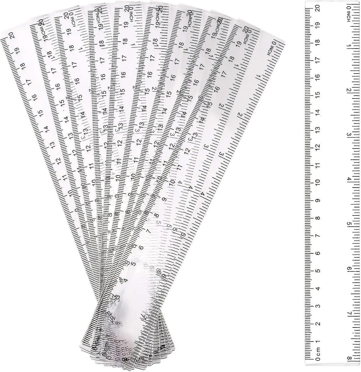 Paquete de 10 reglas de plástico, regla recta de 20cm y 8 pulgadas, Kit ...