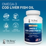 Dr. Berg Omega-3 Cod Liver Oil Softgels, 1250 mg Fish Oil with EPA DHA ...