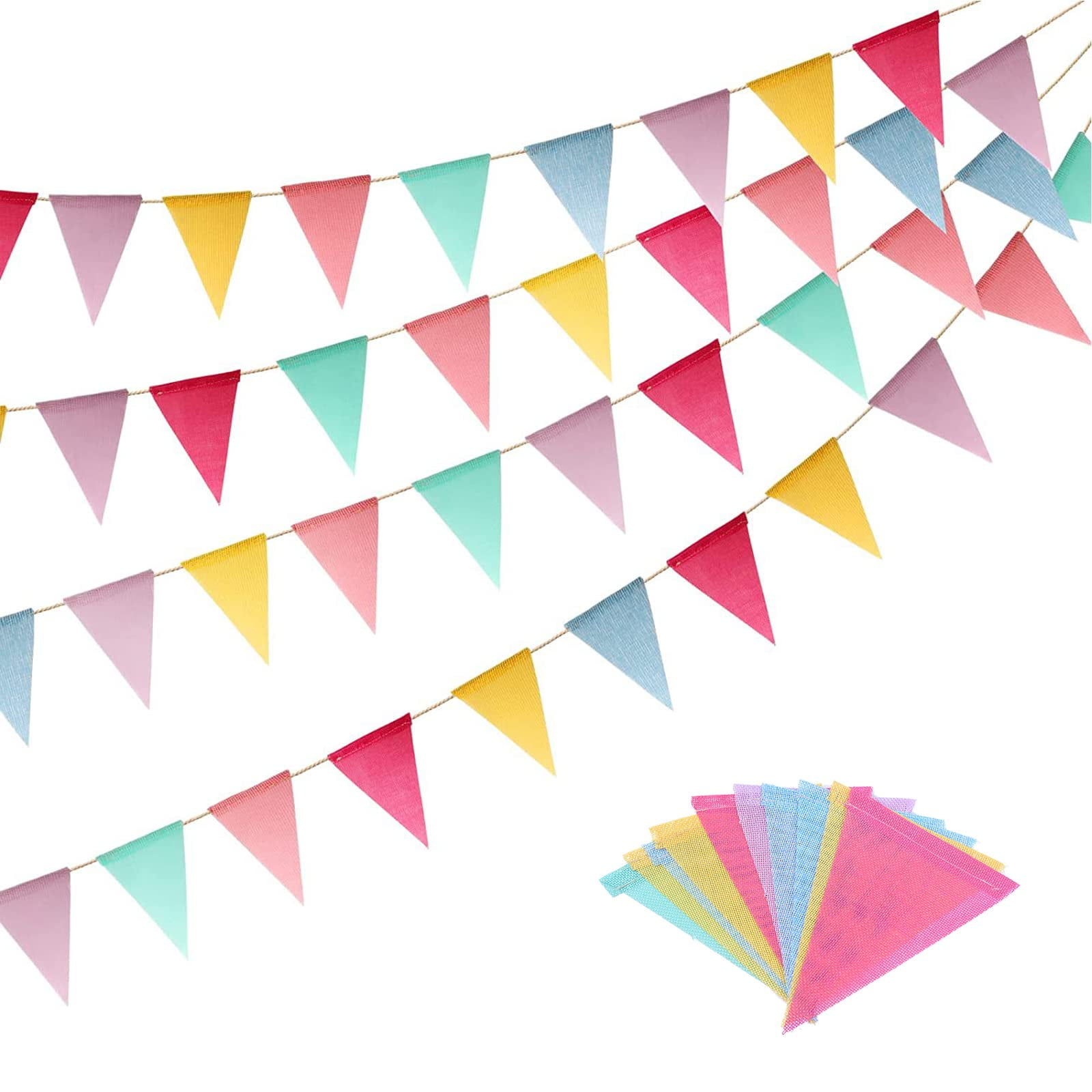 Rainbow Felt Fabric Pennant Banners Multicolor Pennant Banner Pastel ...