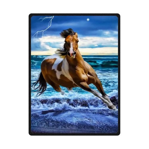 Click here for Rylablue Horse Fleece Blanket Throw Blanket 58x80... prices