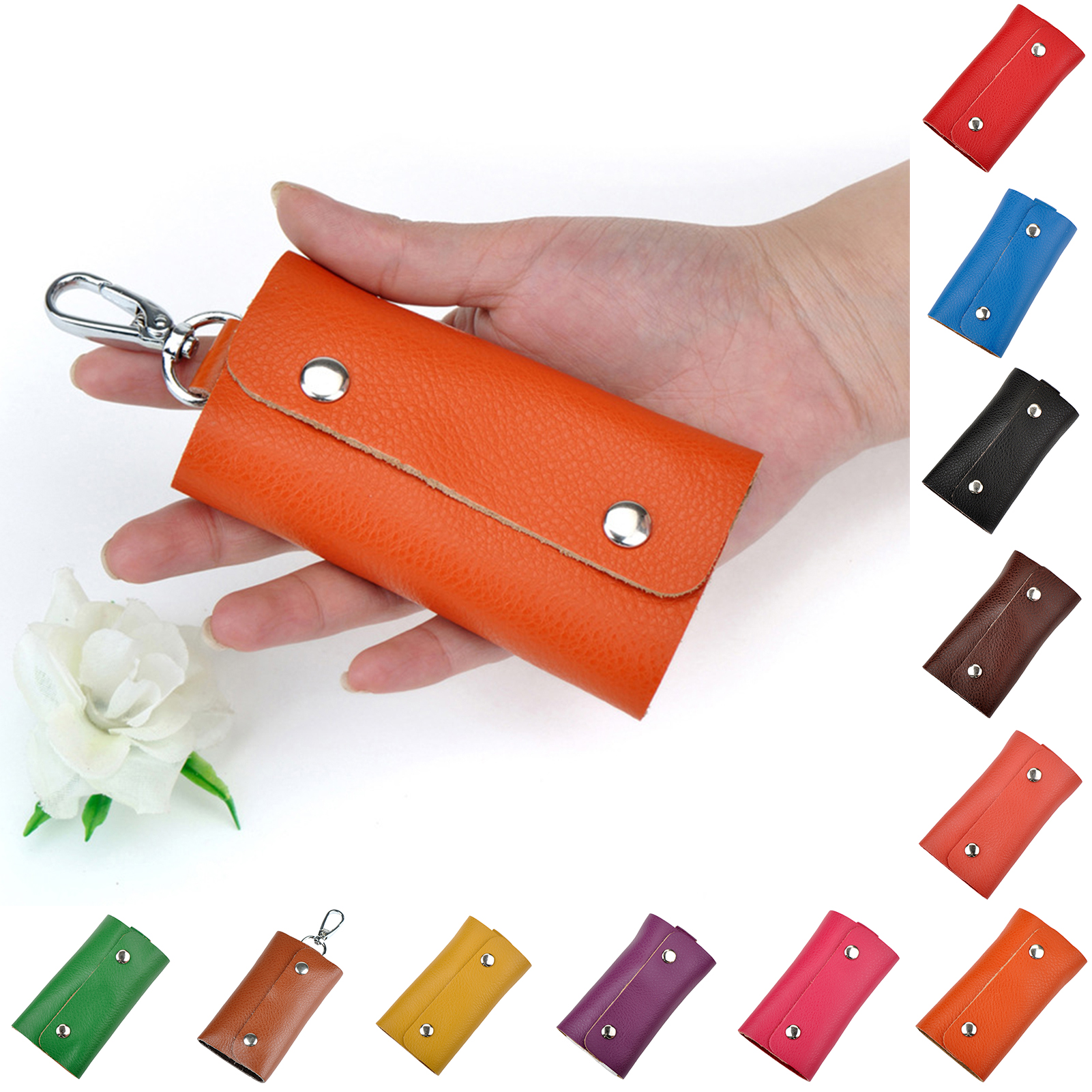 rygai Key Wallet Button Closure Hanging Hook Fine Texture Wear ...